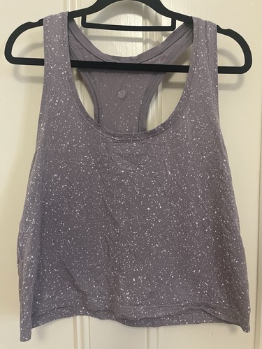 Lululemon cropped racerback tank AU10 US6 Lilac, patterned | eBay Australia