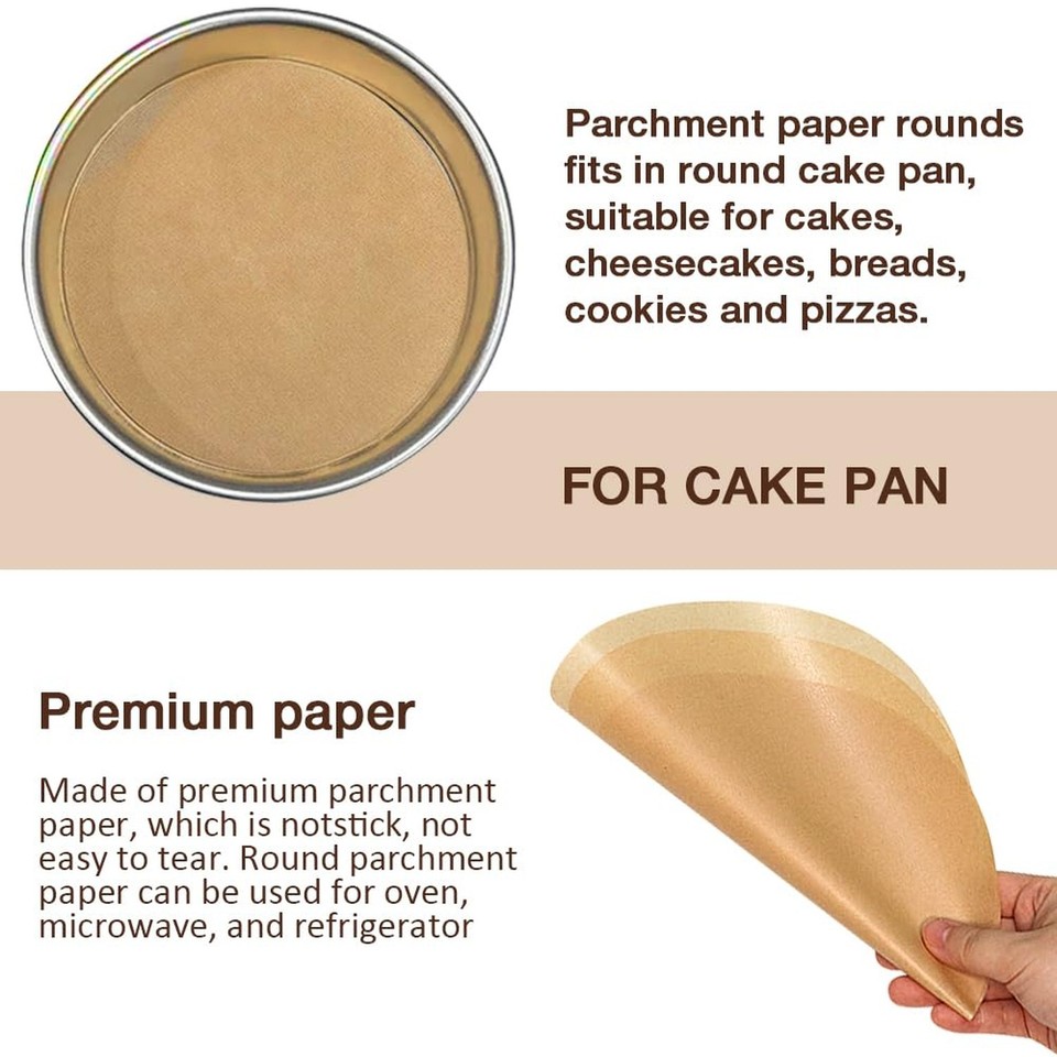 300 Pcs 8, 9, 10 Inch Round Parchment Paper, Round Parchment Paper for ...