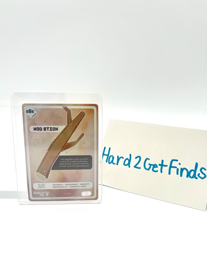 Makeship Gorilla Tag MOD STICK Trading Card 1/1,000 Legendary GTAG Rare ...