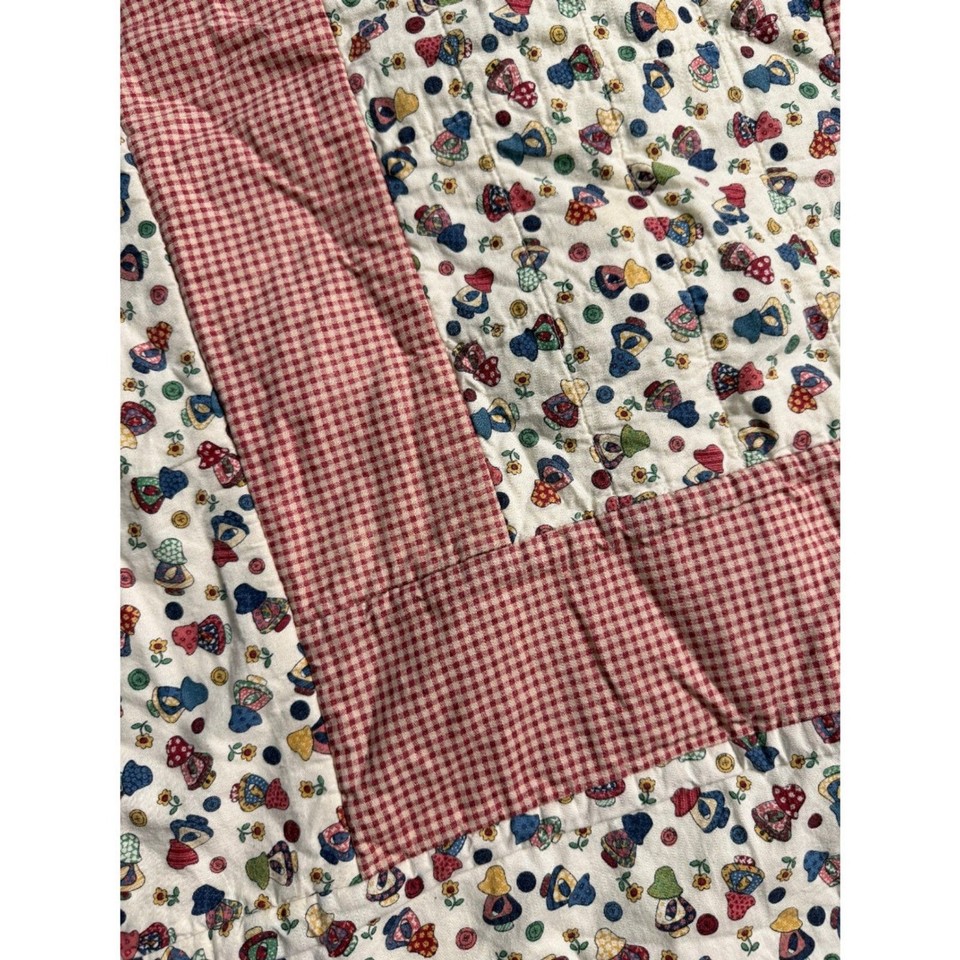 Vintage Hand Made Sue Bonnet Crib Quilt Throw Small | eBay UK