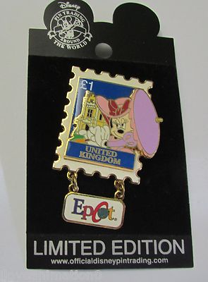 Disney EPCOT Stamp Pin Series #10 United Kingdom Minnie Mouse Pin | eBay
