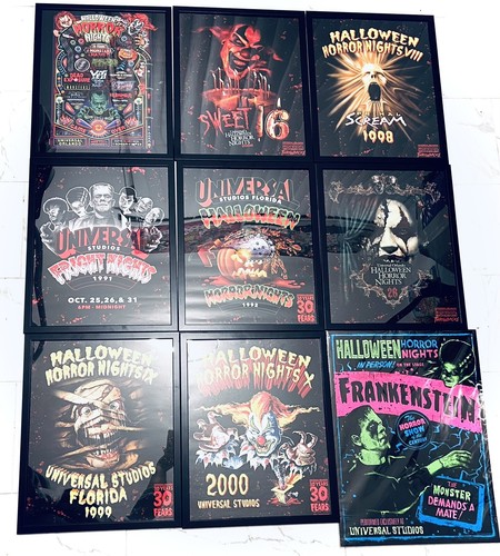 HALLOWEEN HORROR NIGHTS Universal Studios Framed Posters Bundle Of 9 ...