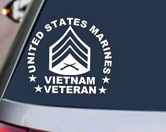MARINE CORPS VETERAN SGT VIETNAM DECAL - USMC Military Sticker - Car ...