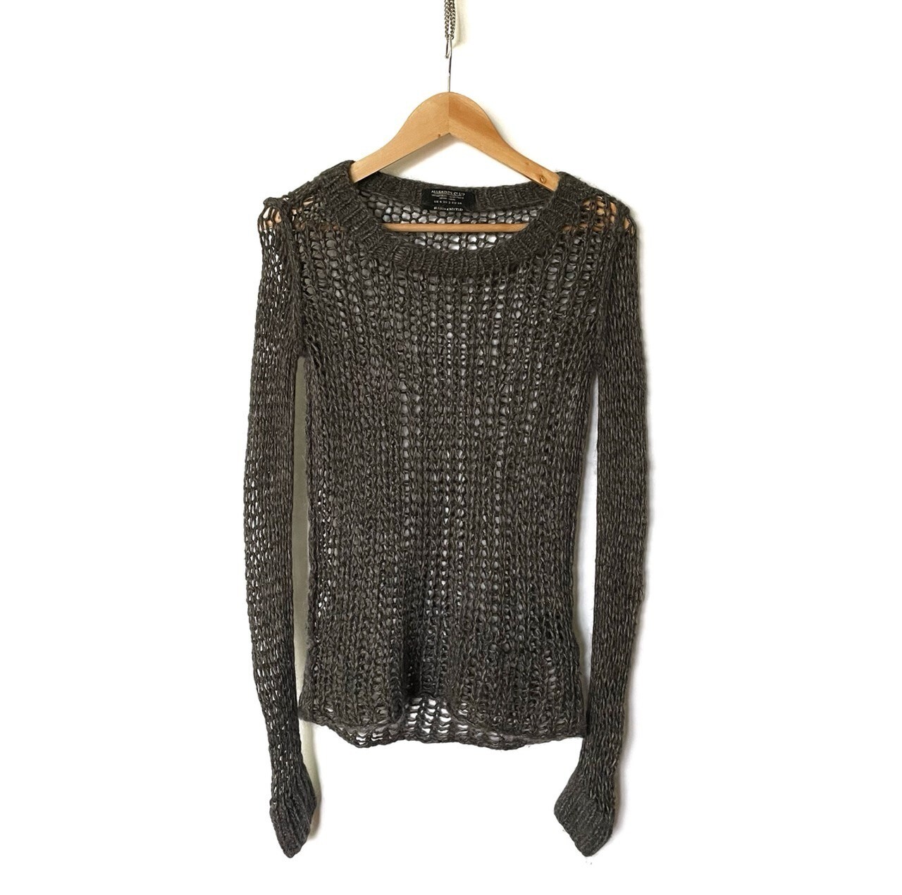 All Saints Angora Crochet Hand Knit Cure Jumper Sweat… - Gem