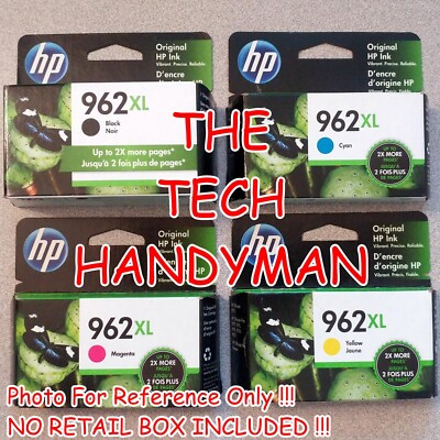 4-PACK HP GENUINE 962XL BLACK & COLOR INK (NO RETAIL BOX) OFFICEJET PRO ...