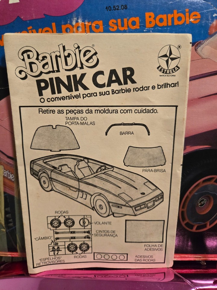 Vintage 1985 Barbie Doll Ultra 'Vette Toy Vehicle "PINK CAR" Estrela ...