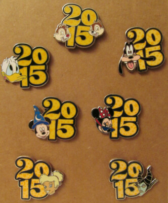WDW~Mint 2015 Disney Characters Booster Pins Set # 107568 w/PP ...