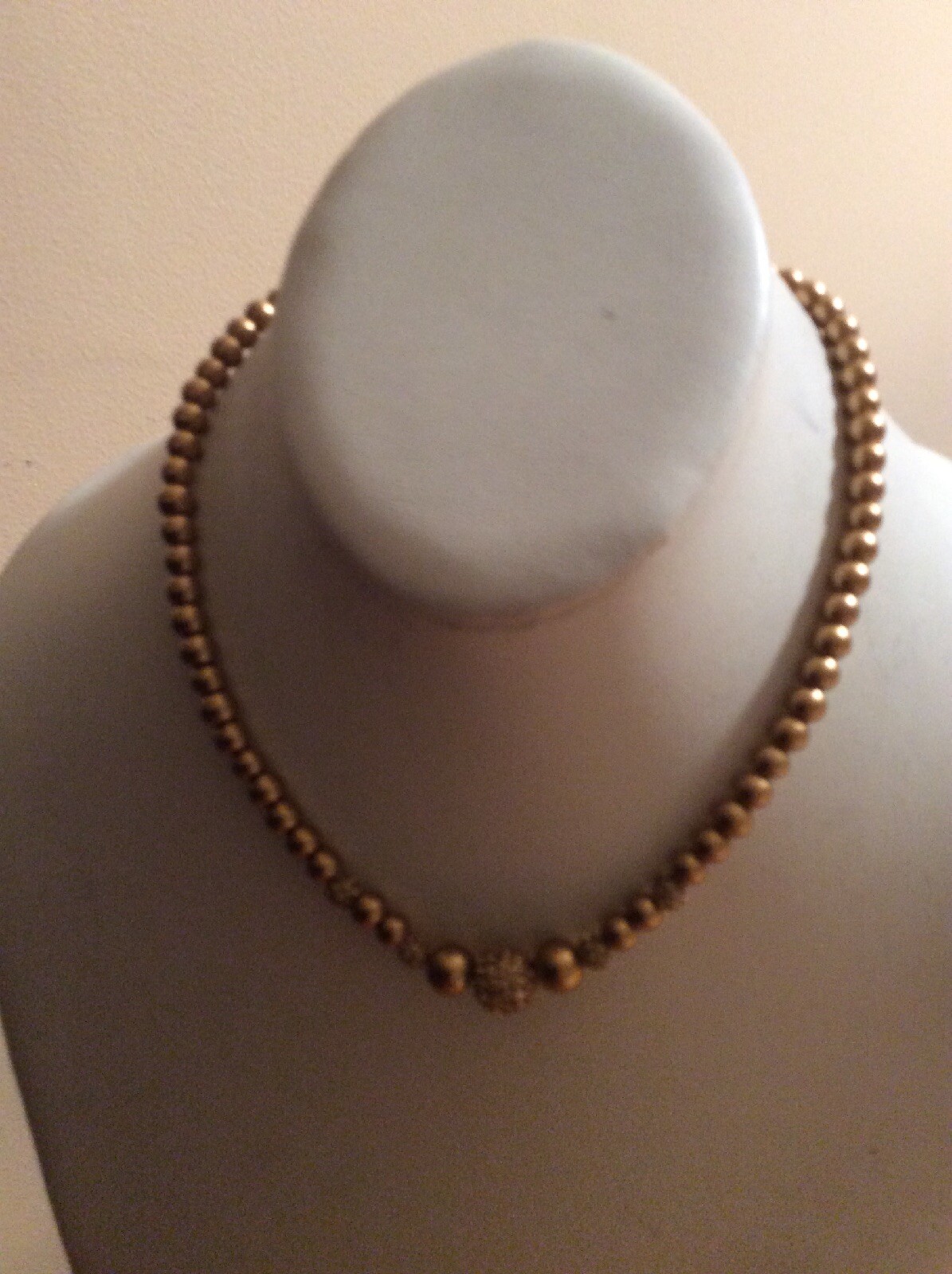 $50 Carolee Gold Glass Pearl Fireball Charm 18.5 ” Necklace M336-1 ...