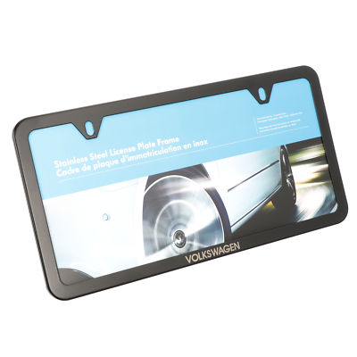 VW Volkswagen Black Slim License Plate Frame WITH "VOLKSWAGEN ...