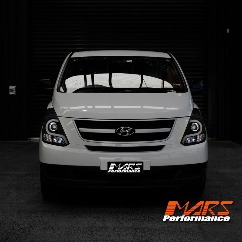 Black LED DRL Projector Head Lights for Hyundai iLoad & iMax Van 2008 ...