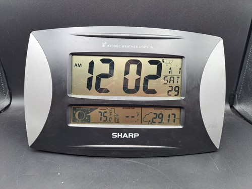 Sharp Digital Atomic Weather Station Clock (SPC1003) | eBay