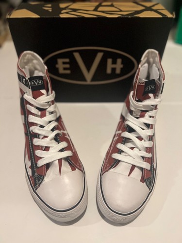 RARE NIB VAN HALEN 5150 HIGH TOP SHOES WHITE BLACK STRIPE SZ 13 EVH ...
