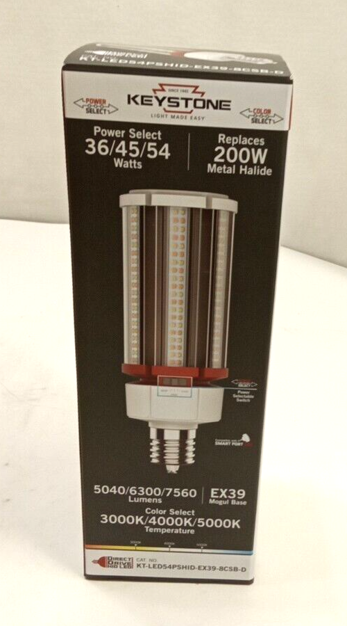 Keystone KT-LED54PSHID-EX39-8CSB-D 36/45/54W HID LED Lamp Color & Power ...