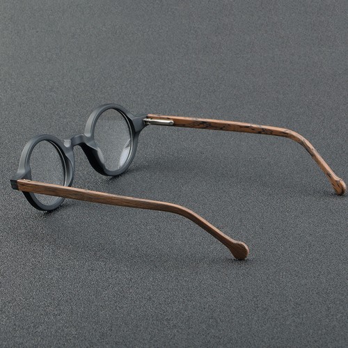 Japanese Small Round Eyeglass Frames Wood Acetate 42 mm Glasses Brand ...