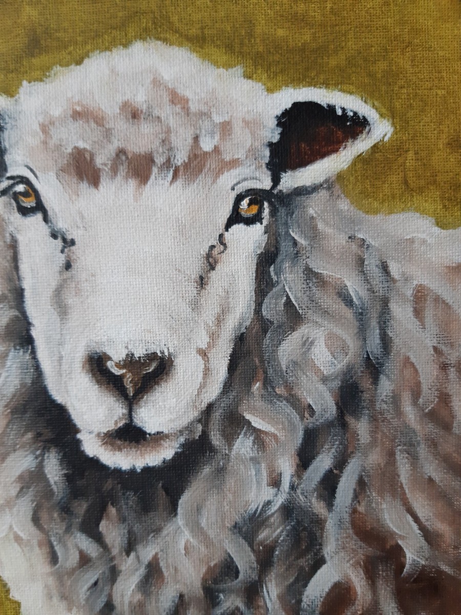 Sheep Acrylic Painting Canvas Sheep Sheep Art Sheep Print Giclee