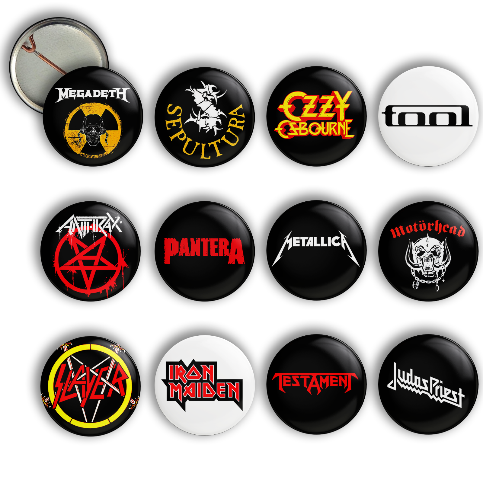 Heavy Metal/Hard Rock PIN/BUTTON SET-Metallica-Slayer-Megadeth-Pantera-Anthrax | eBay