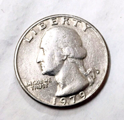 1979 Washington Quarter Double Die, D Error, LIBERTY Touching Rim ...