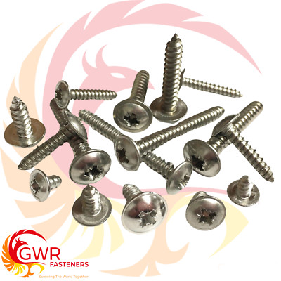 No. 6 8 10 Pozi Flange Self Tapping Screws - A2 Stainless Flanged ...
