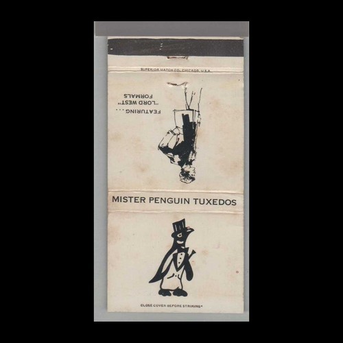 Matchbook Cover - Penguin - Mister Penguin Tuxedos | eBay