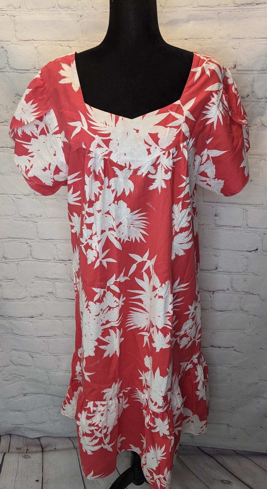 Vintage 90s Women's Kalena Fashions of Hawaii Red Hibiscus Floral ...