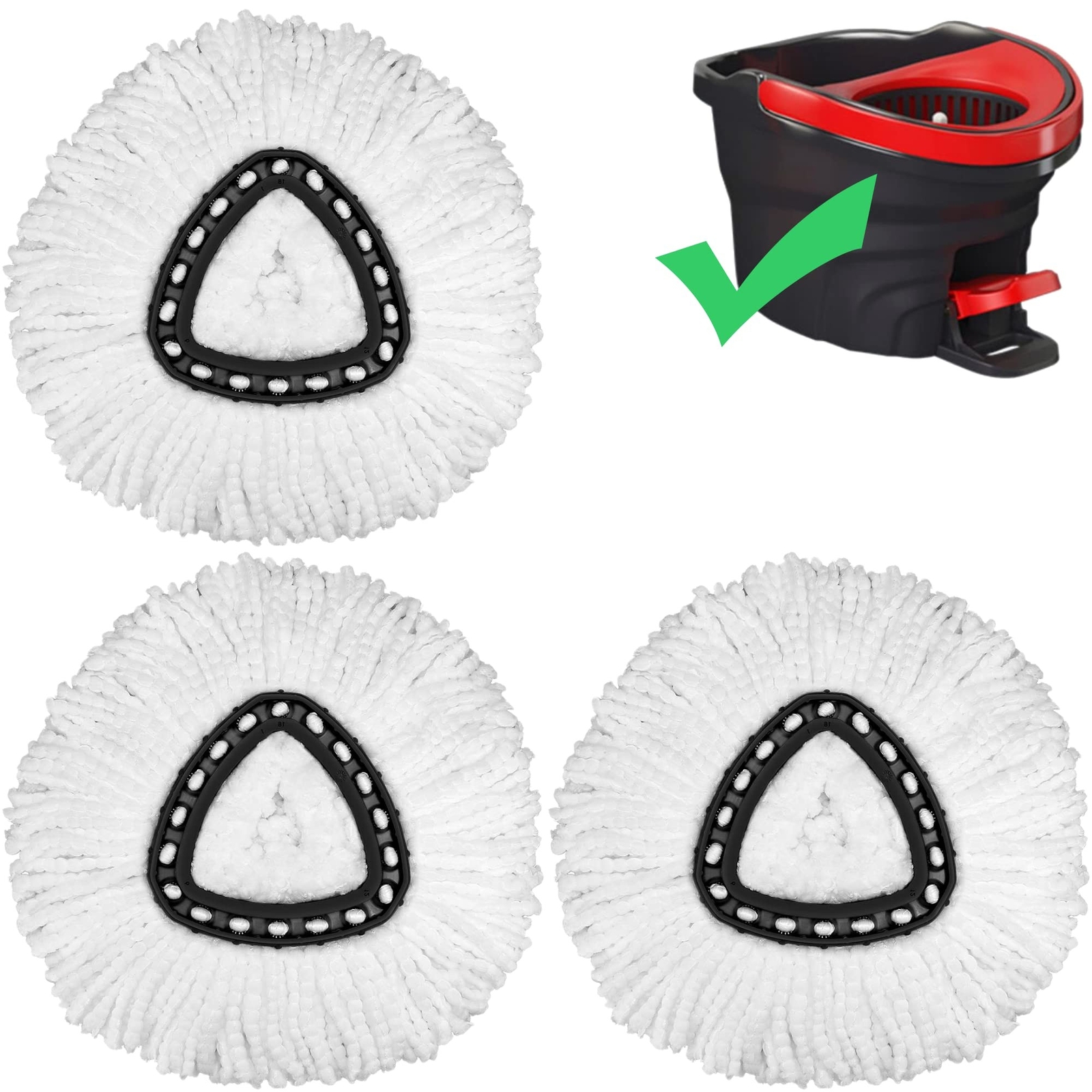 Spin Mop Head Refills, Compatible with O-Cedar 1-Tank System Triangle ...