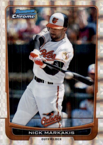 2012 Bowman Chrome Refractor NICK MARKAKIS Baltimore Orioles #20 | eBay