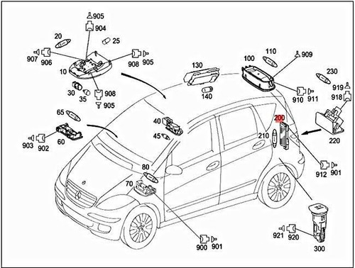 Genuine MERCEDES A209 C209 C215 CL203 W169 W203 W220 Interior lamp ...