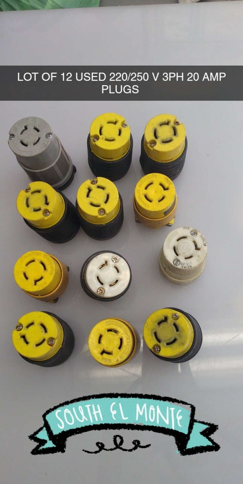 250V 3PH 20AMP PLUGS USED LOT OF 12*** LOT #2 | eBay