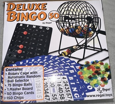 Regal Bingo Deluxe Bingo Game Set with Wheel Cage, 75 Bingo Balls ...