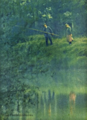 1951 Irving Penn Fishing Rod Seine River Shore France Man Woman Photo ...