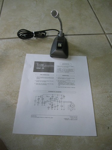Icom SM-6 desk microphone with preamp in Very Nice shape-Very nice ...