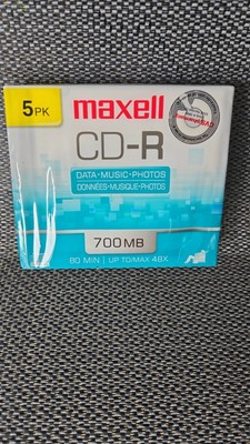 Maxwell CD-R 48X 700MB 80 Minutes Data Blank CD/DVD Media, 5 Pack | eBay