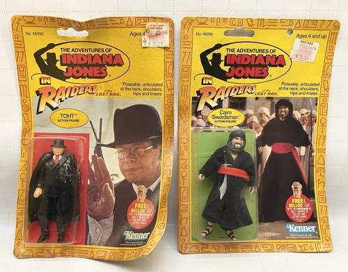 Vintage 1982 Kenner Indiana Jones Raiders Cairo Swordsman & Toht Moc ...