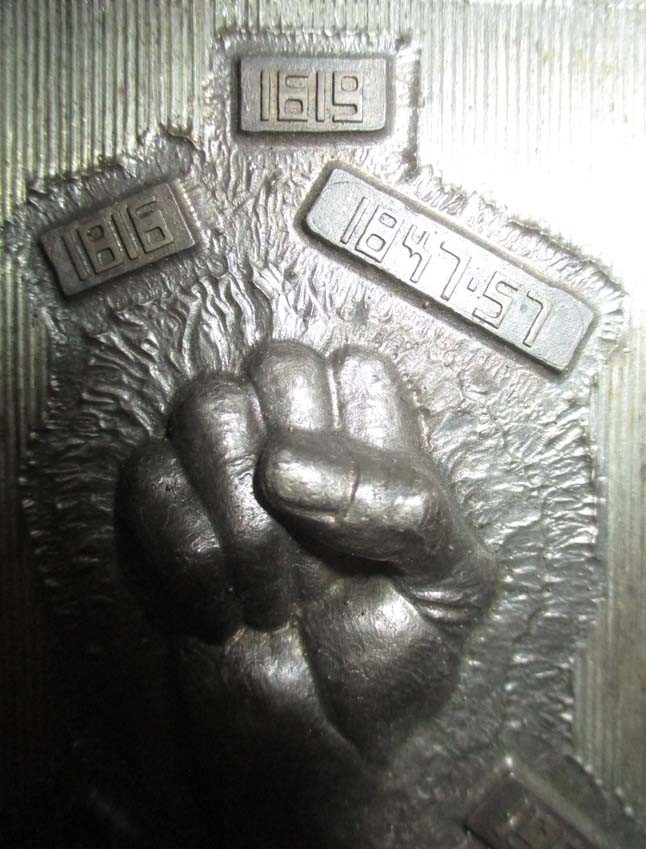 1968 RARE SILVER TONED BLACK POWER PLAQUE EQUAL JUSTICE RAISED FIST ...