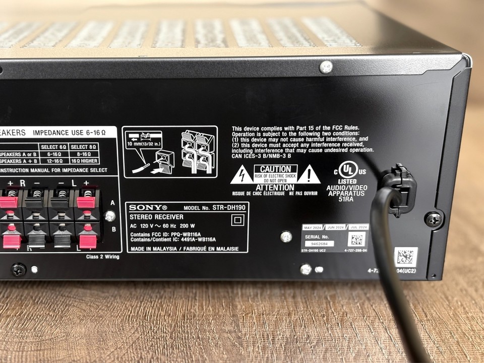 SONY STR-DH190 Stereo Receiver with Phono Input and Bluetooth ...