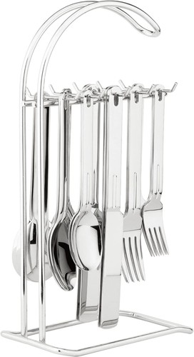 20-Piece Stainless Steel Flatware Set with 1-Piece 12" Stand, Service ...