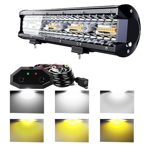 12 Inch 72w Led Light Bar White/amber Flasing Strobe With Six Modes ...