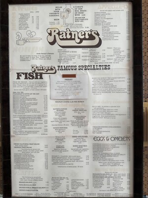 Ratner's Menu Restaurant Extremely Rare - Framed | eBay