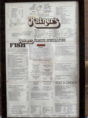 Ratner's Menu Restaurant Extremely Rare - Framed | eBay
