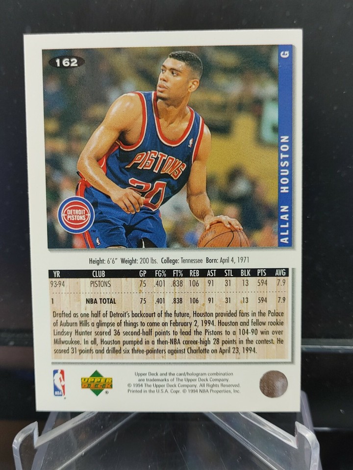 Allan Houston 1994-95 UD Collector's Choice Silver Signature #162 ...