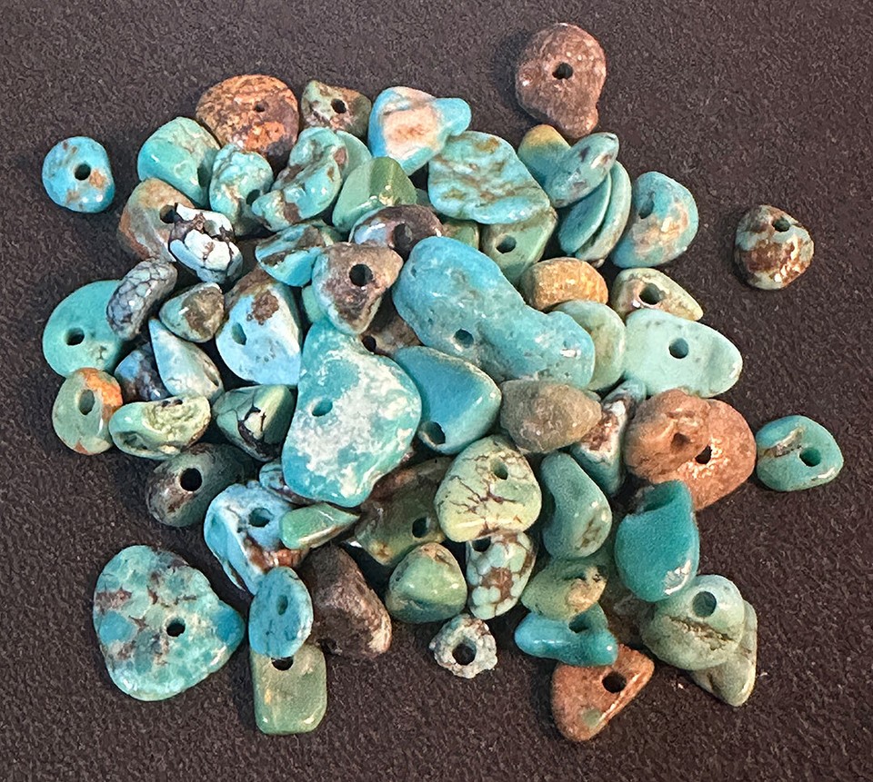 (20) Original Navajo Indian Turquoise Trade Beads Small Size Fur Trade ...