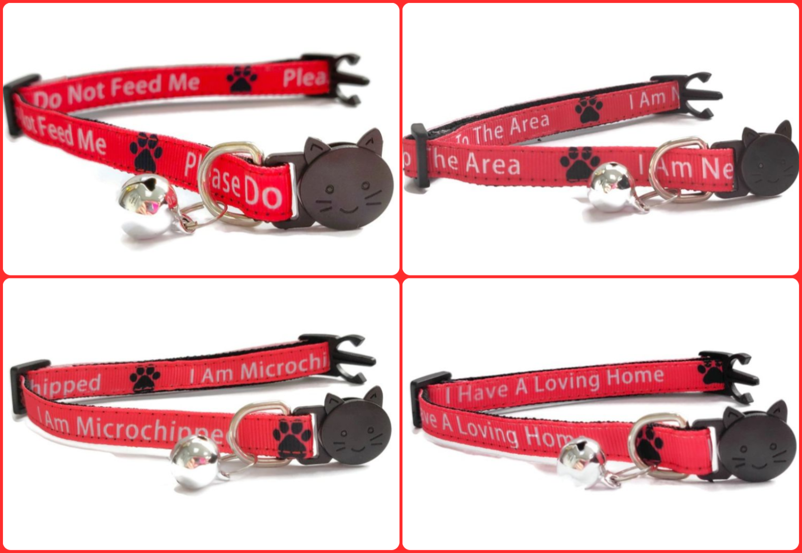 Cat Collar with Bell - Please Do Not Feed Me | Safety Release Breakaway ...