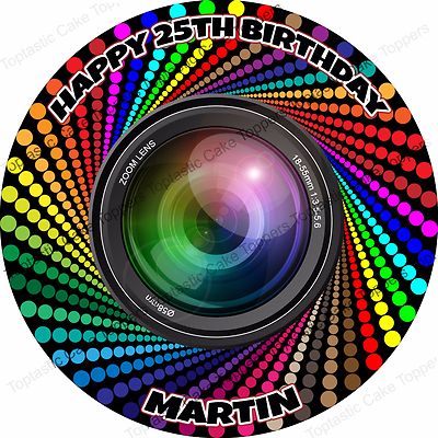 Personalised Camera Lens Photography Fan Photographer Edible Icing Cake ...