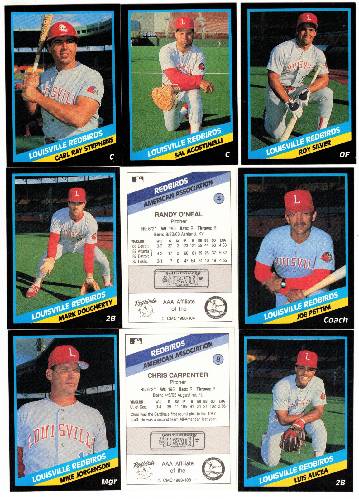 1988 CMC Louisville Redbirds Team Set (25 cards) St. Louis Cardinals ...
