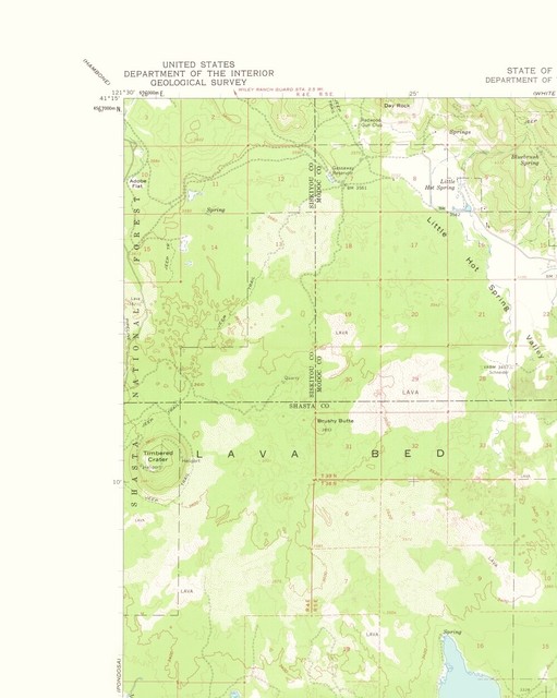 Topo Map - Fall River Mills California Quad - USGS 1963 - 23.00 x 28.82 ...