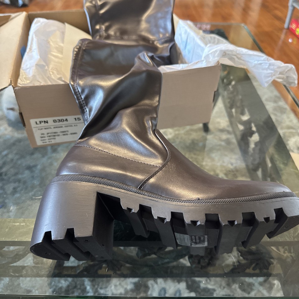 Just Fab Boots Wmn Size 8.5 Coffee Jordane Over-The-Knee Chunky Heel ...