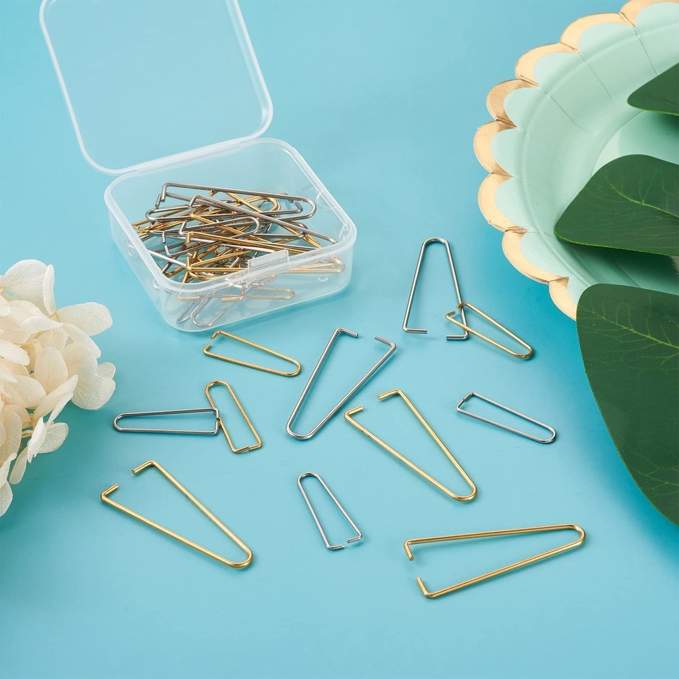 40Pcs Stainless Steel Ice Pick Pinch Bails Metal Triangle Pinch Clips ...