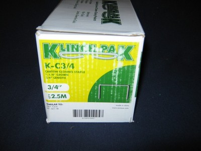 KLINCH-PAK KP-561PN CARTON CLOSING STAPLES-1-1/4" CROWN-3/4 LENGTH-K-C3 ...