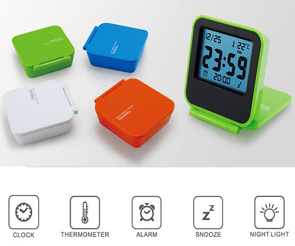 Small Mini Digital Travel Alarm Clocks,Battery Operated Travel Clock ...