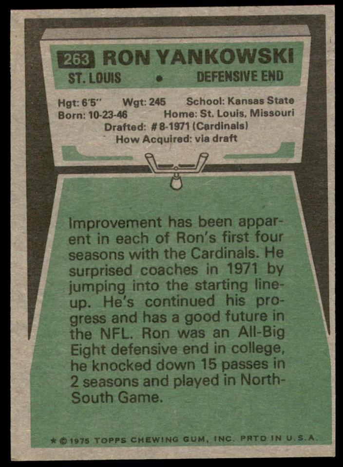 1975 Topps Ron Yankowski St. Louis Cardinals #263 EX-EXMT | eBay